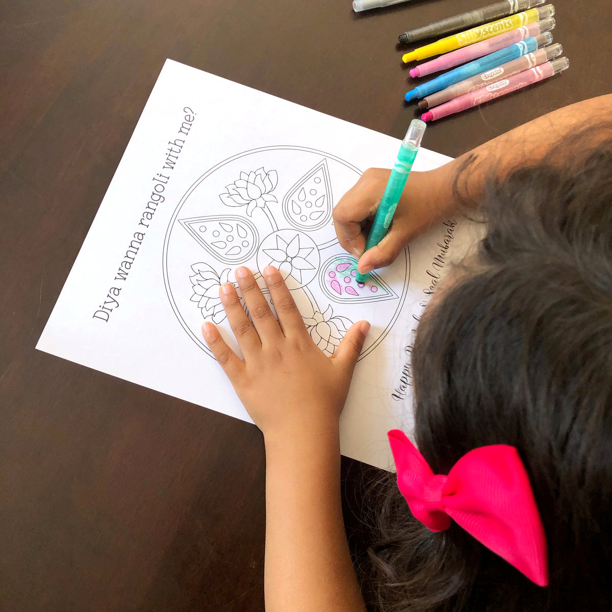 Diwali Coloring Page • Diya Wanna Rangoli – Taari Maa